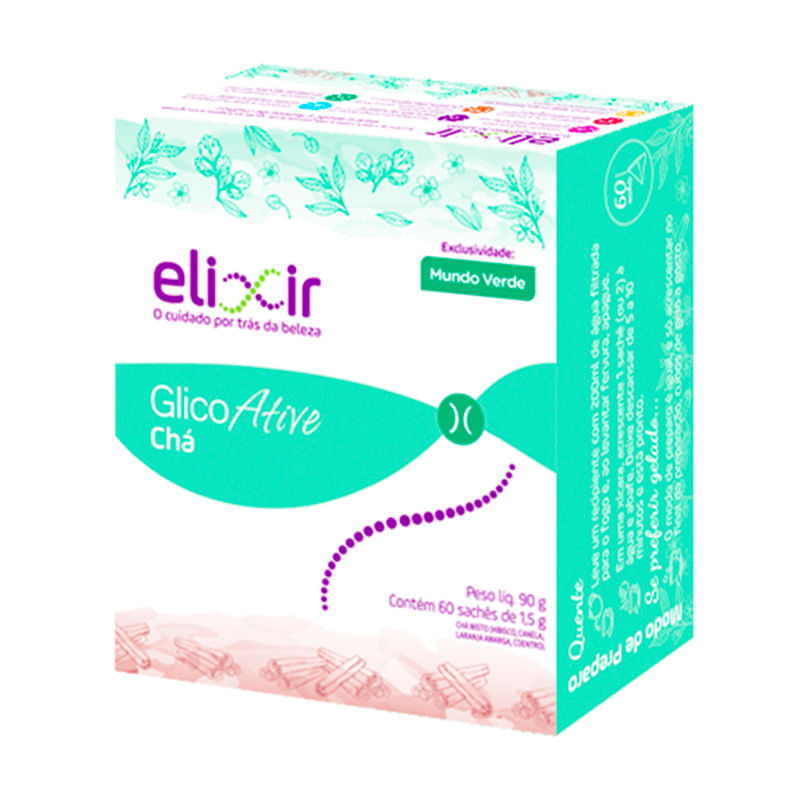 Chá GlicoAtive Mundo Verde Elixir 90g com 60 sachês
